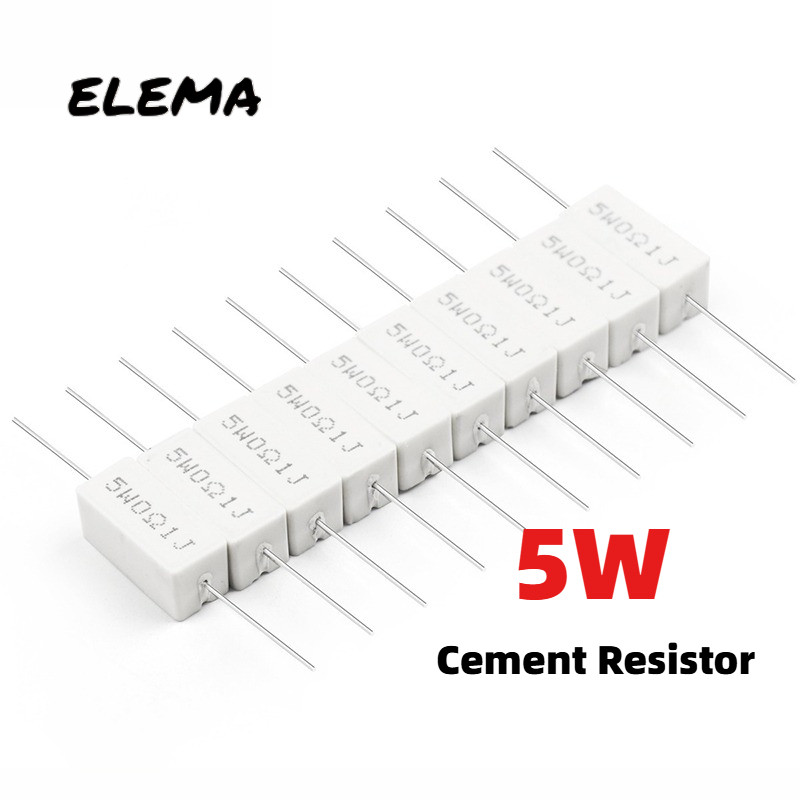 5W Cement Resistor 5% 0.1R-100R 0.22R 0.25R 0.5R 1R 2.2R 4.7R 5R 10R ...