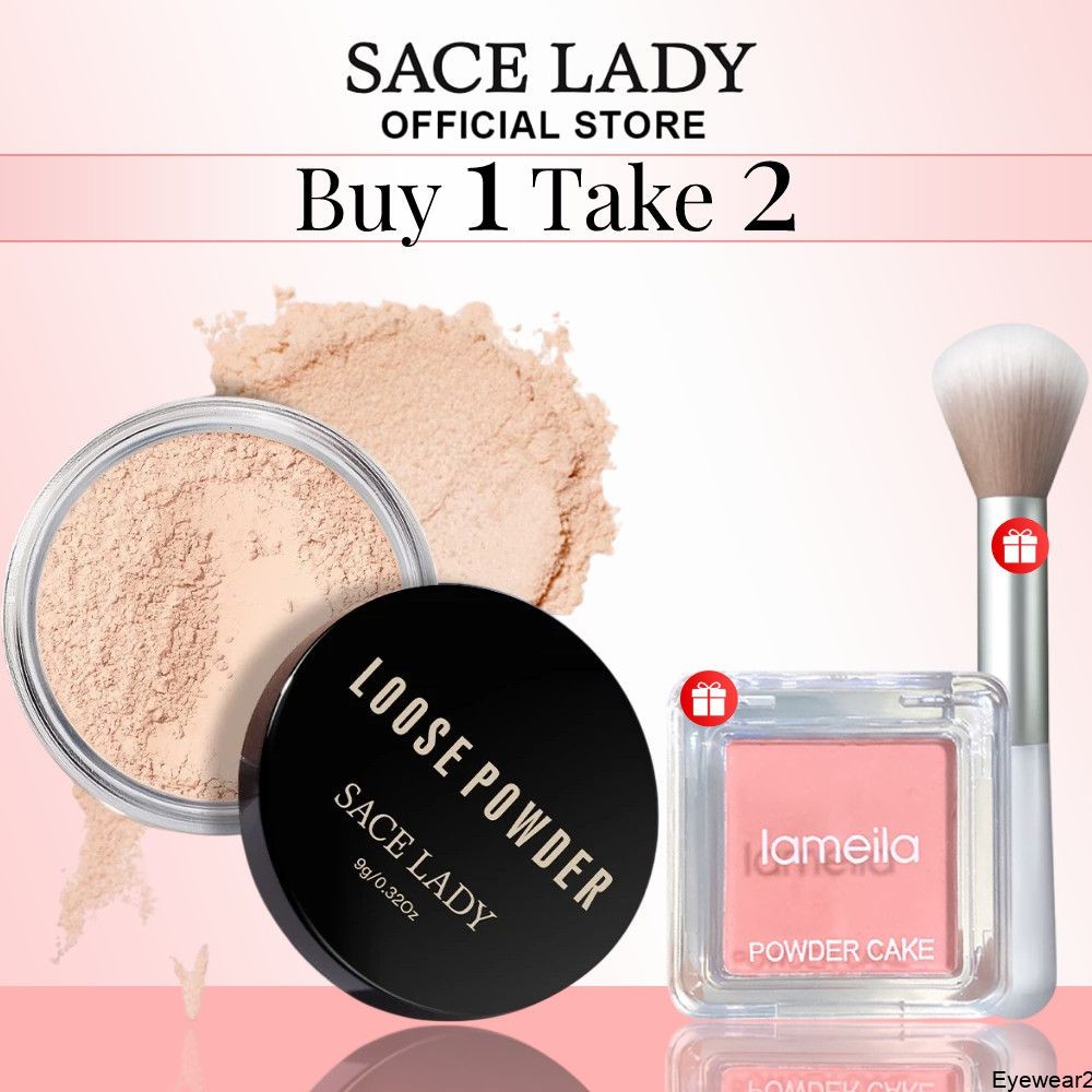 BUY ONE GET TWO SACE LADY Oil Control Setting Loose Powder + [FREE GIFT ...