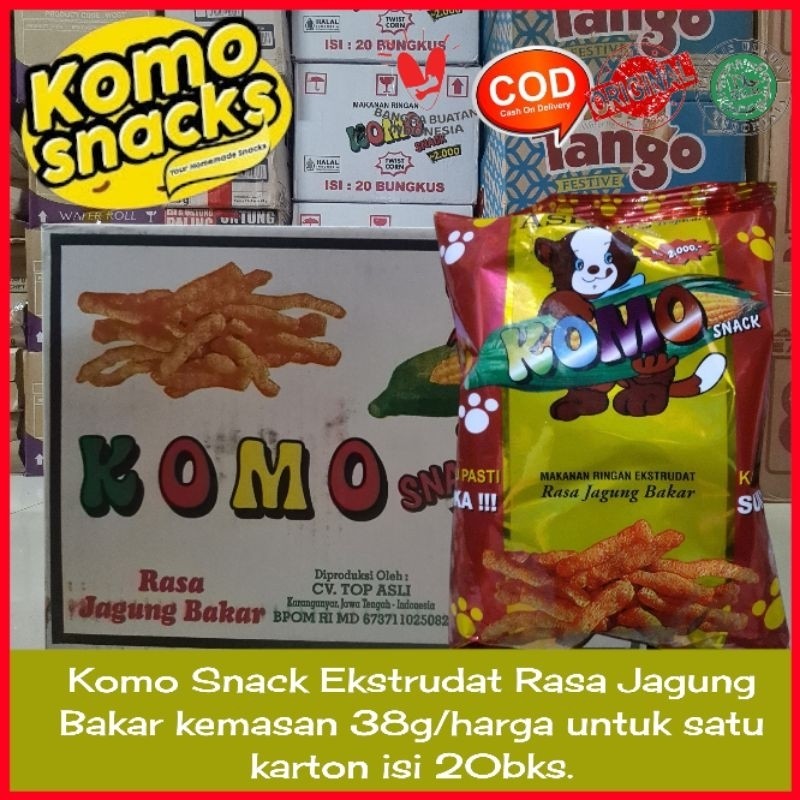 Komo Snack Extrudate Roasted Corn Flavor 38g packaging/price for one ...
