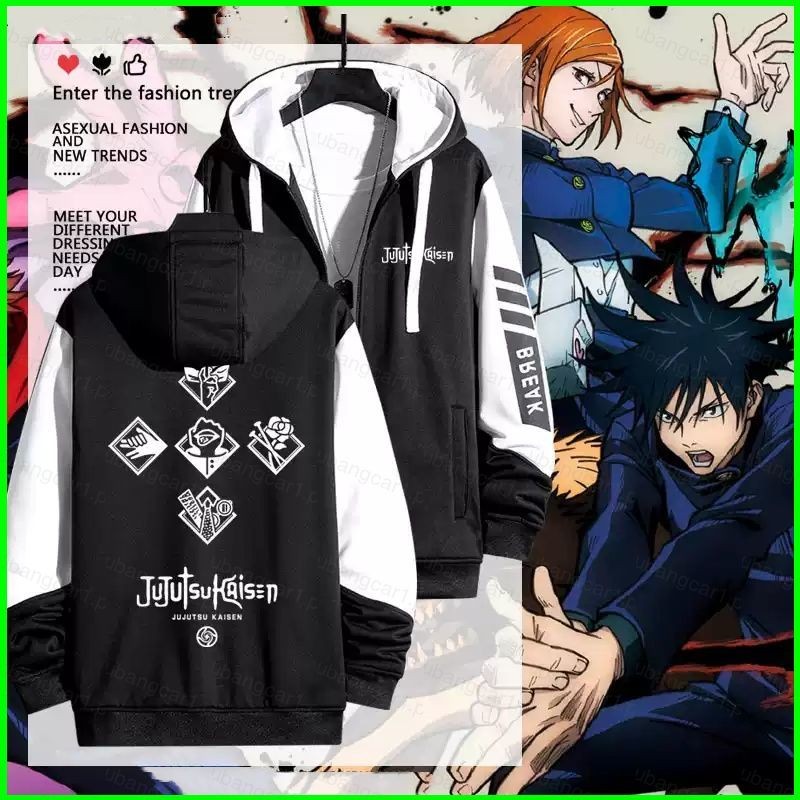 YB1 Jujutsu Kaisen Satoru Gojo Itadori Yuji cartoon zipper Hoodie coat ...
