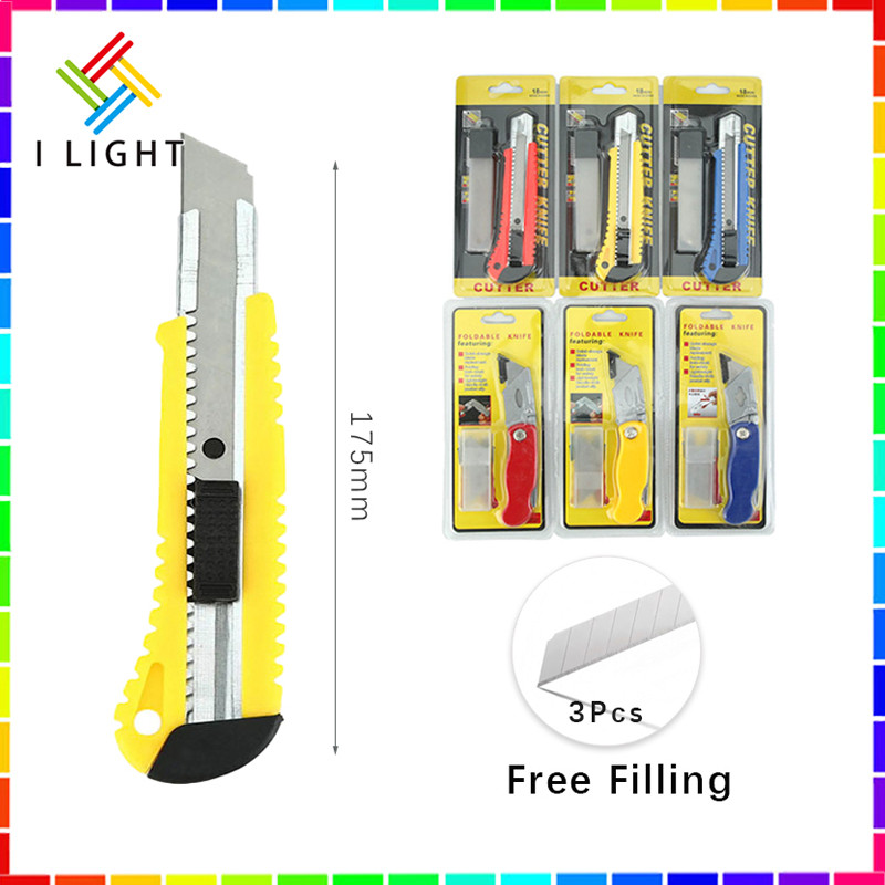 （Fast Delivery）Paper Cutter Retractable Cutter With 3PCS Free Blades ...