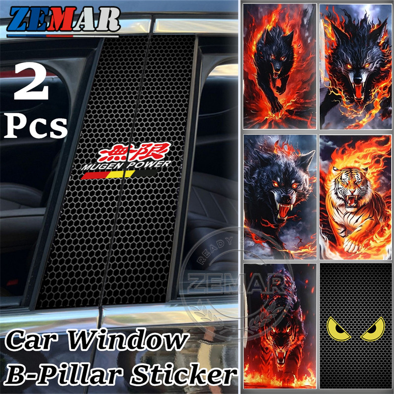2Pcs Honda Mugen Car Window B-pillar Sticker Car Window Center Pillar ...