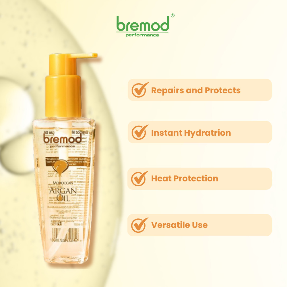 Bremod Hair Serum Vitamin E Argan Oil Serum Good for Dry Frizzy Damaged ...