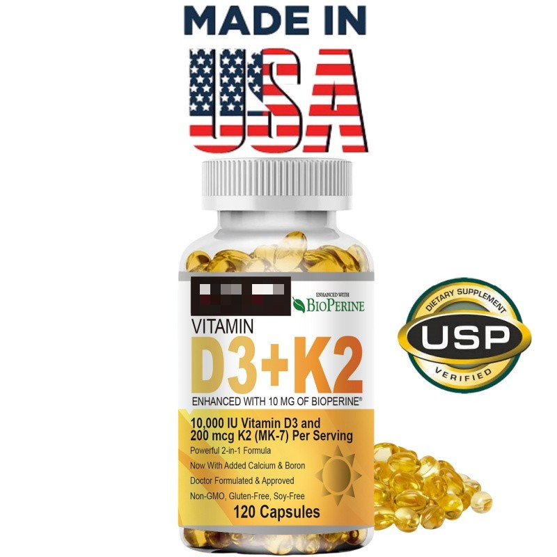 Vitamin D3 K2 10000 IU (250mcg) D3 + 200mcg K2 MK7 Supports bones ...
