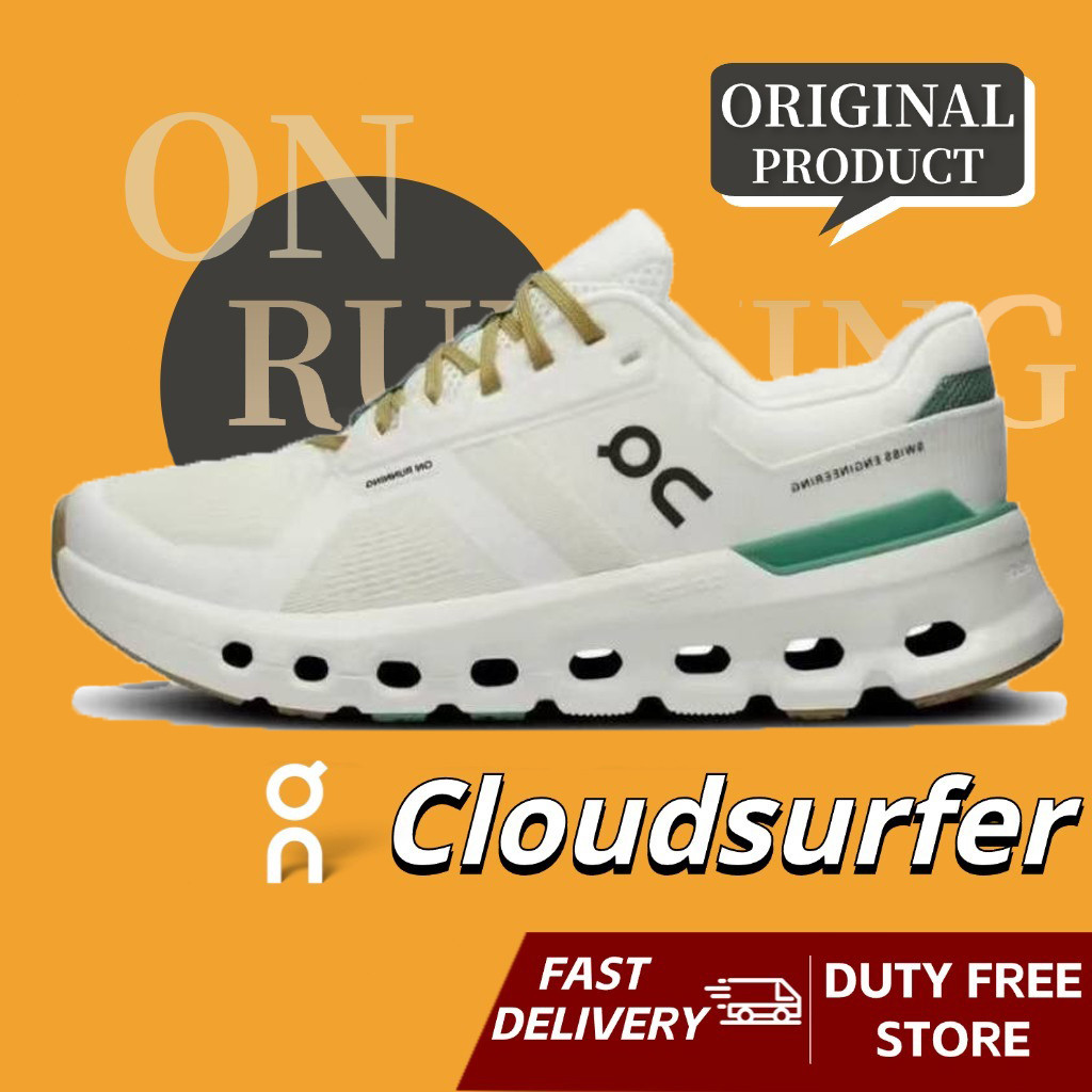 【100% Legit】On Running Cloud Runner 2 White Green Unisex Low-top ...