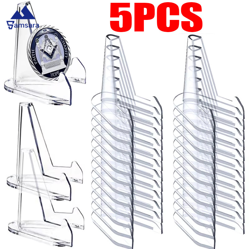 Mini Clear Acrylic Idol Photo Card Display Stand - Transparent Triangle ...