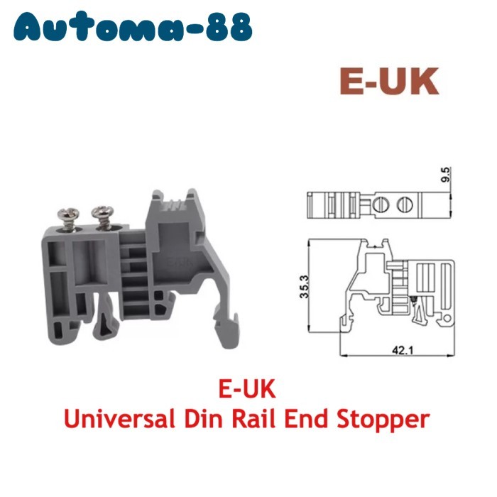 Md99 E-UK Stopper Terminal Block Din Rail E/UK Universal End Stopper GRAY | Shopee Philippines