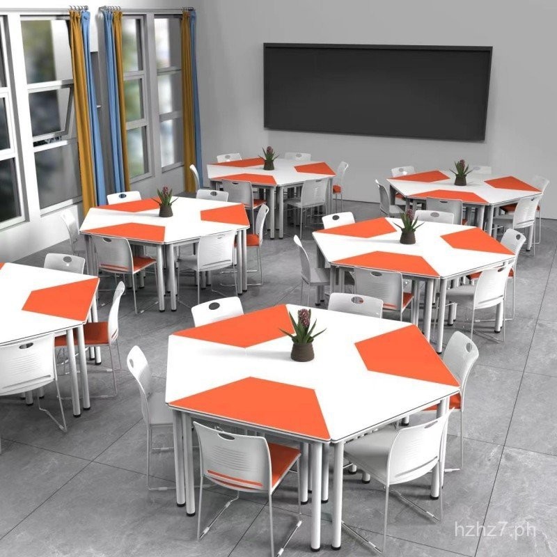 Group Counseling Trapezoidal Combination Table and Chair Hexagonal ...