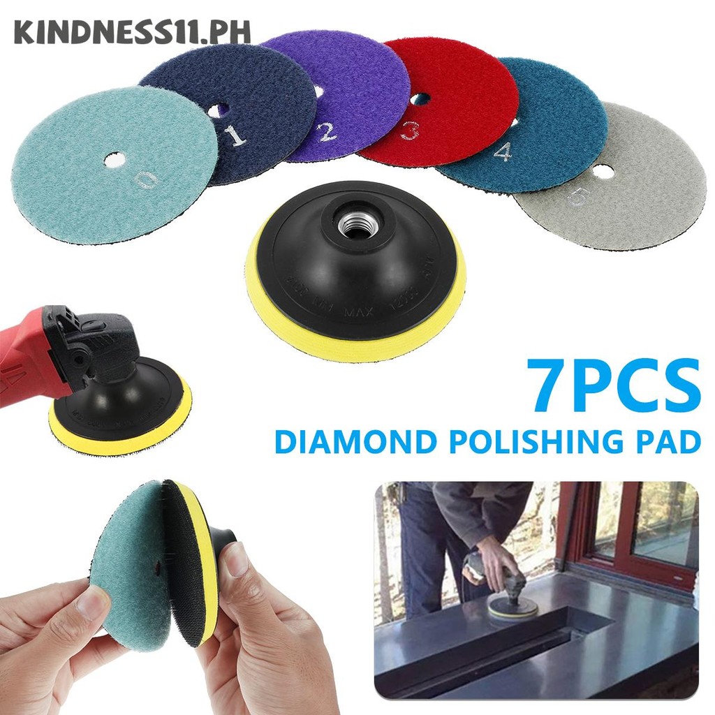 7pcs 4 Inch Diamond Polishing Pads 30-3000 Grit Diamond Grinding Pads ...