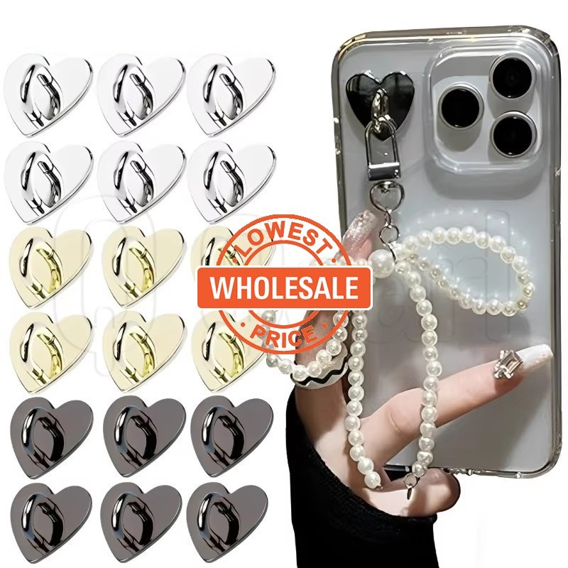 [Wholesale] 2Pcs Metal Phone Ring Buckle Bracket - Mini Heart Phone ...
