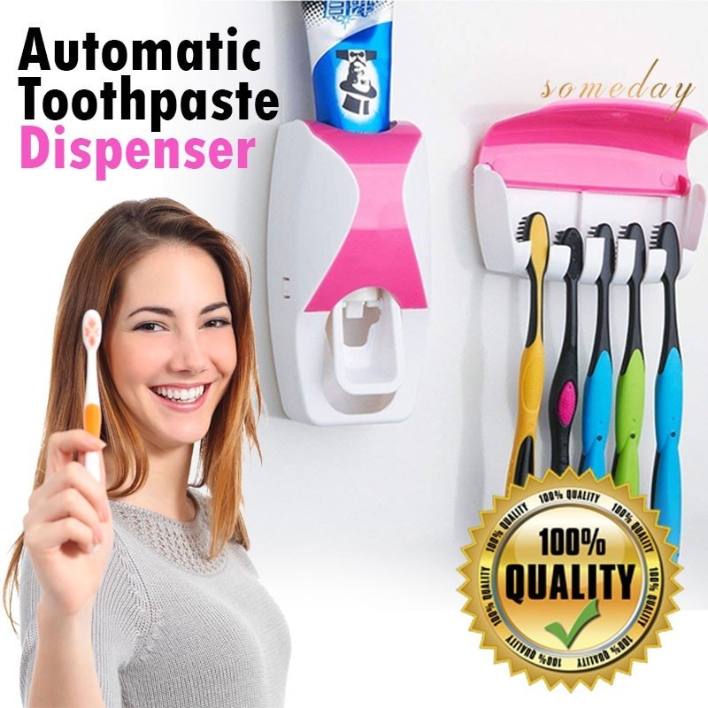 Goheaven Tooth Paste Dispenser Automatic With Toothbrush Holder ...