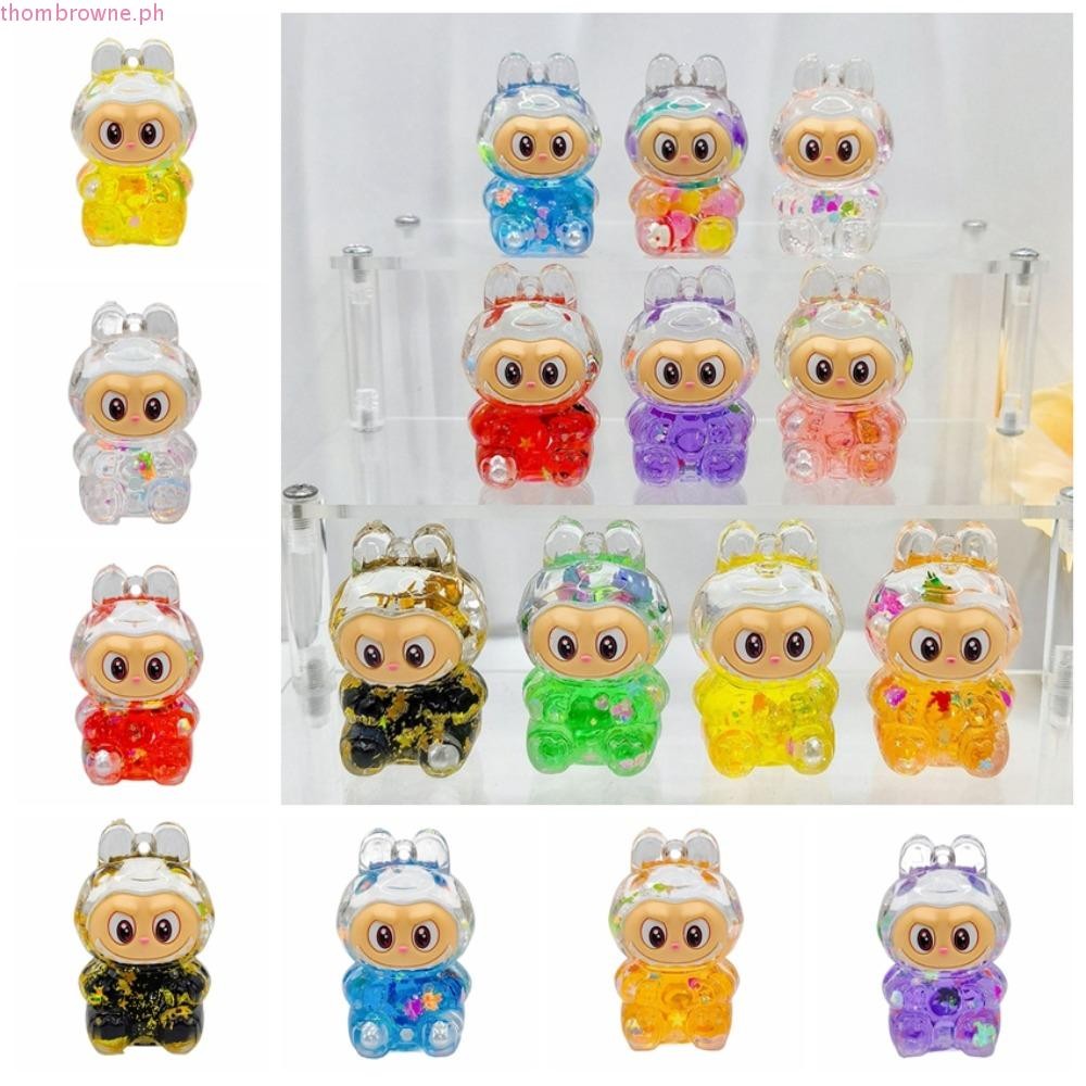 THOMBROWNE 2pcs Candy Color Labubu Dolls, Sparkling Quicksand Cartoon ...
