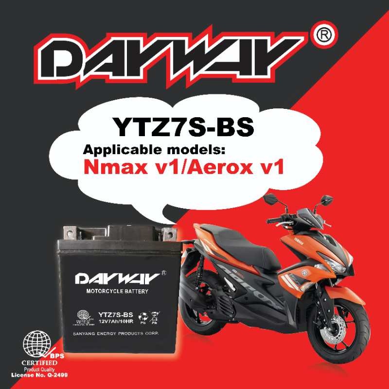 DAYWAY BATTERY YTZ7S-BS/YTZ7V-BS FOR NMAX | Shopee Philippines