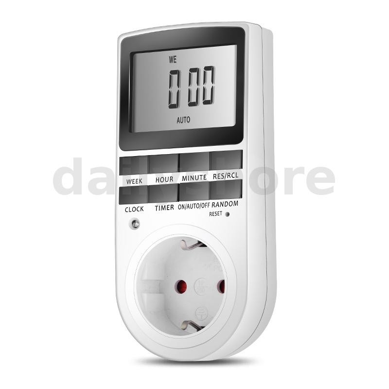 Eu Plug Digital Timer Switch Large Screen 230v Ac 16a Plug In Electronic Kitchen Timer Socket