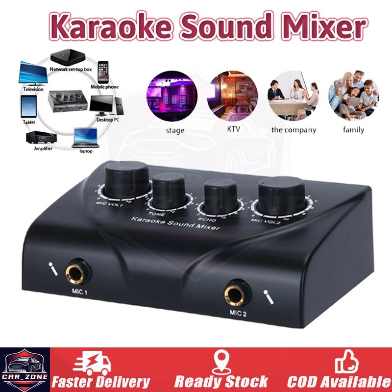 Multifunctional Audio Mixer Amplifier Portable Dual Mic Inputs For Amplifier & Microphone ...