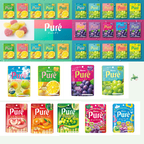 Kanro Pure Gummy Summer Plum Soda / Lemon / Grape / Muscat Pure Gummy Premium Yamanashi White ...