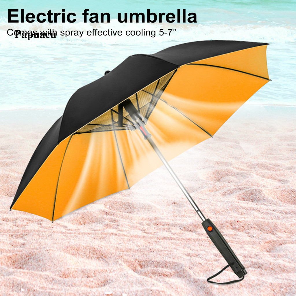 Pau_ 3-in-1 Misting Umbrella Fan Umbrella 3-in-1 Sun Protection ...