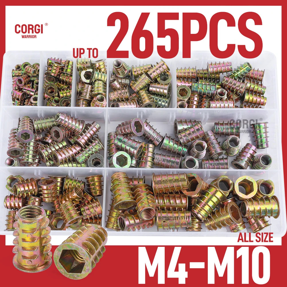 M4 M5 M6 M8 M10 Zinc Alloy Hex Socket Threaded Wood Insert Nuts ...