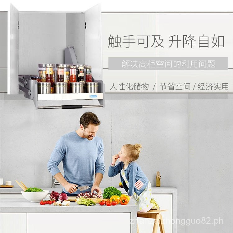 Hanging Cabinet Lifting Basket Single-Layer Kitchen Cabinet Pull-down ...