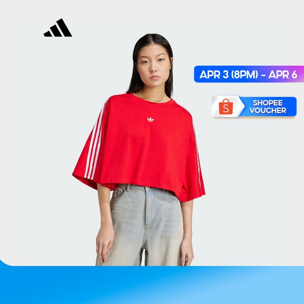 adidas Lifestyle Adilenium Season 3 Boxy Oversized Tee Women Red JY8885 | Shopee Philippines