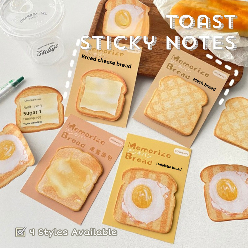 4Creative Realistic Food Sticky Notes Personality Funny Bread Cute ...