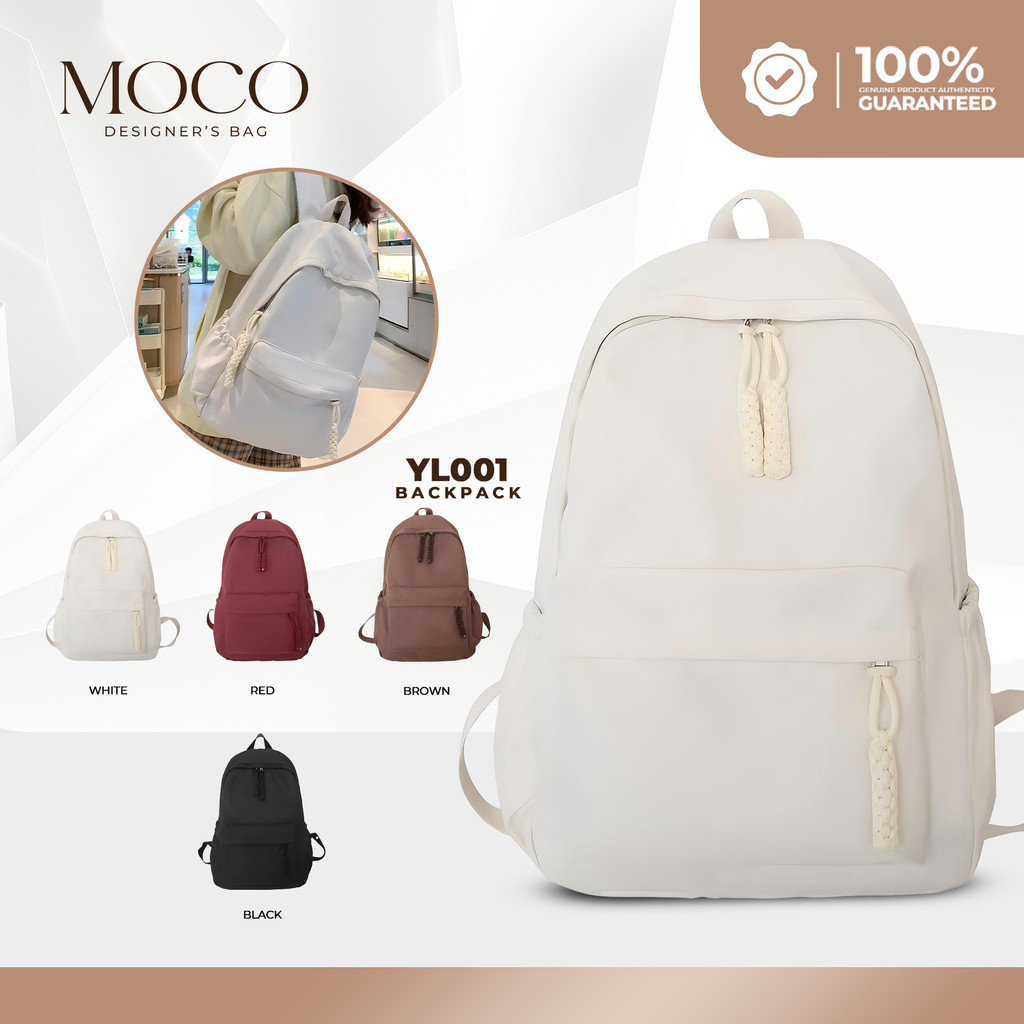 MOCO Backpack For Women Waterproof School Bag Solid Color Large Capacity Travel Female Bag YL001 ...
