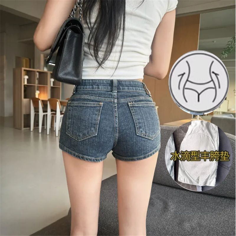 Korean Style Hip-enhancing Denim Shorts for Women Vintage Low-Waist ...