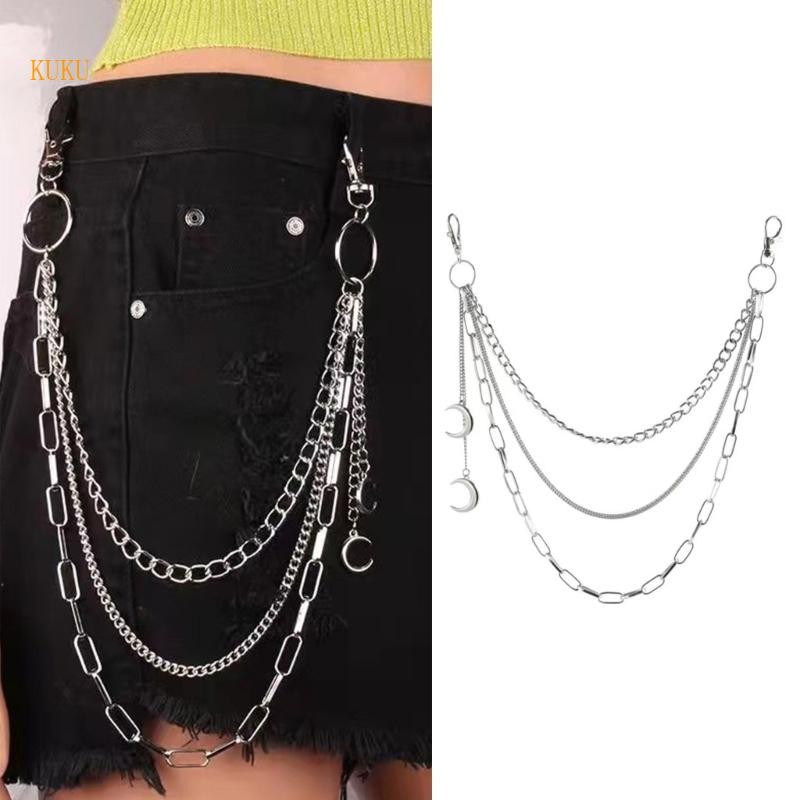 【KUKU*】 Hip Hop MoonPunk Side Chain On Jeans Pants Handbag for Girls ...