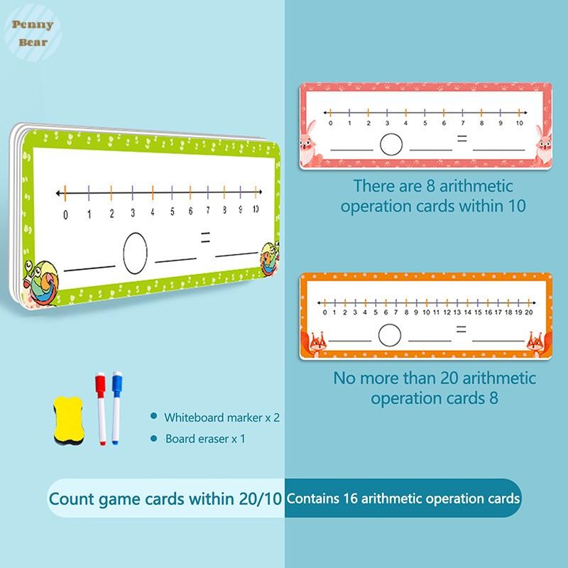 [Penny Bear] 1 Set Addition Subtraction Game 0-20 Dry Erase Number Line ...