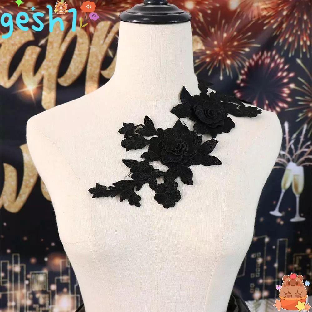 GESH1 Rose Flower Applique, DIY Clothes Embroidered Cloth Applique ...