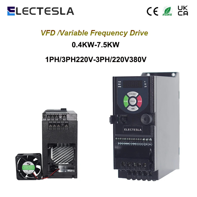 VFD Inverter Motor Speed Controller Frequency Converter Variable Frequency Drive Single/three ...
