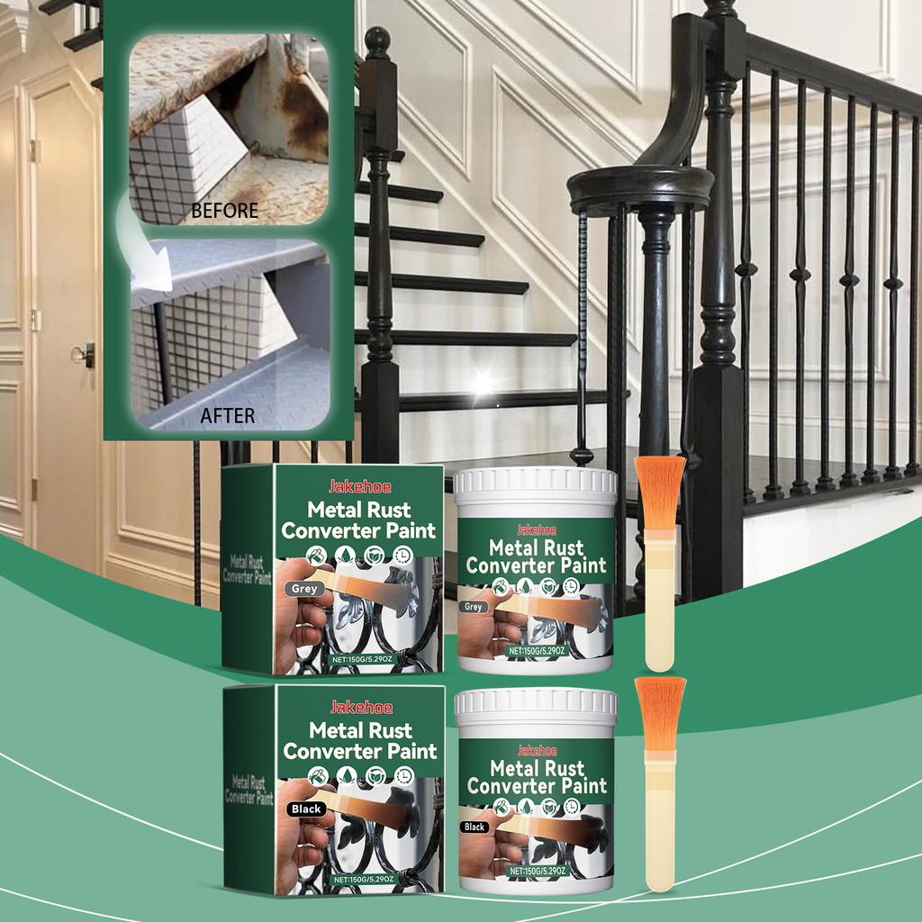 JAKEHOE Metal Anti-Rust Conversion Paint Iron Gate Railings Decorative ...