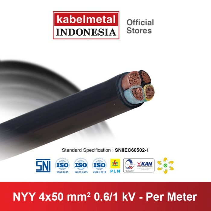 Indonesian metal cable - NYY cable 4x50 mm Per Meter Tufur Outdoor KMI ...