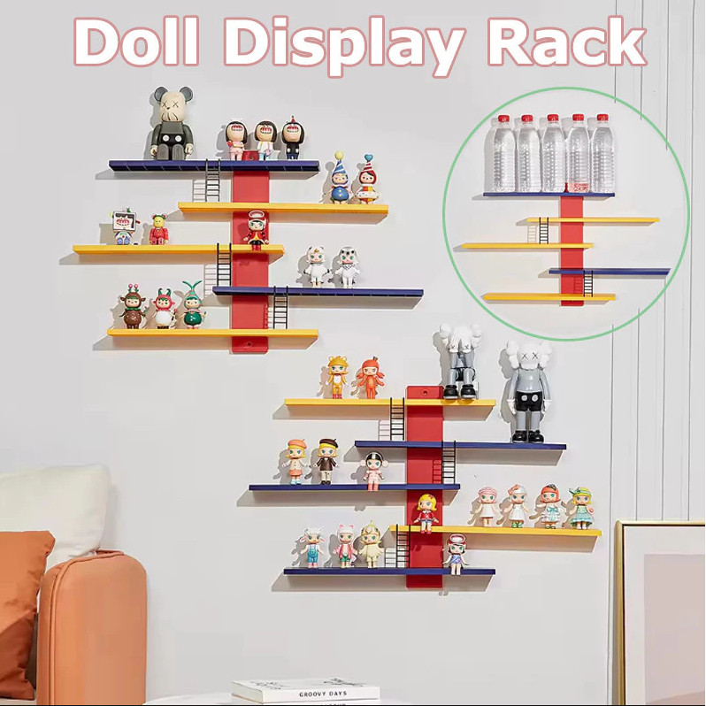 Wall-Mounted Figure Display Stand Colorful DIY Hanging Display Shelf ...