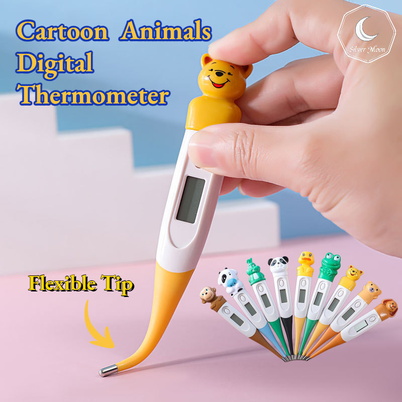 Cute Kid Digital Thermometer Cartoon Animals Baby Thermometers With Lcd ...