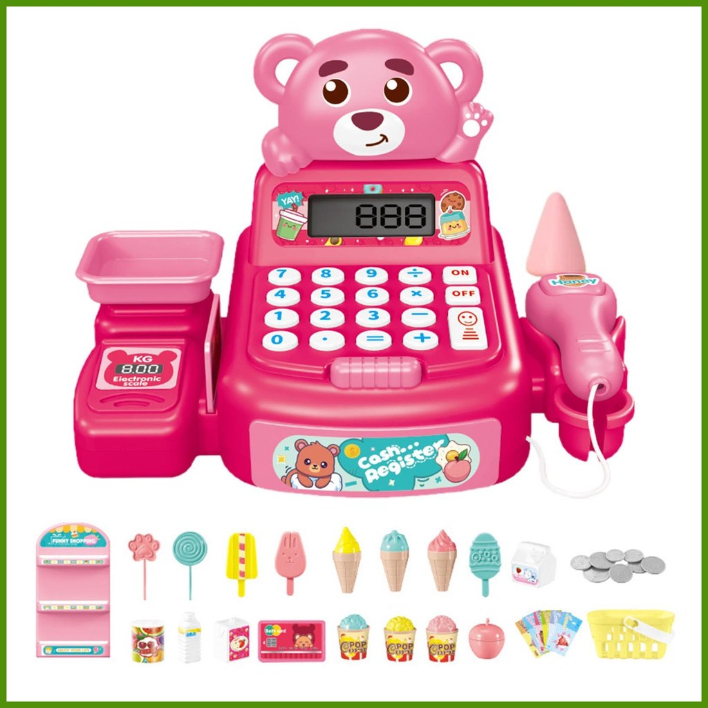 Cashier Toy Cash Register Playset Realistic Sound Effects Cash Register ...