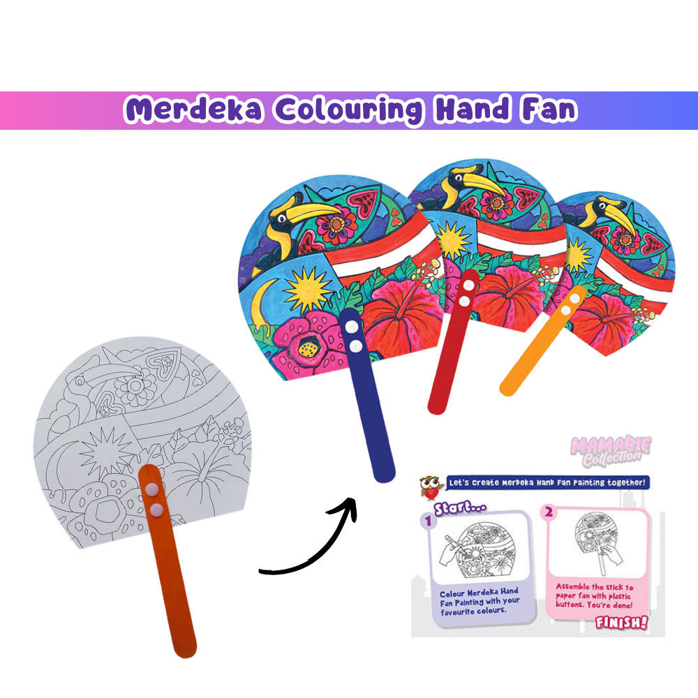 Merdeka Colouring Hand Fan Aktiviti Mewarna Kipas Merdeka 2024 | Shopee ...