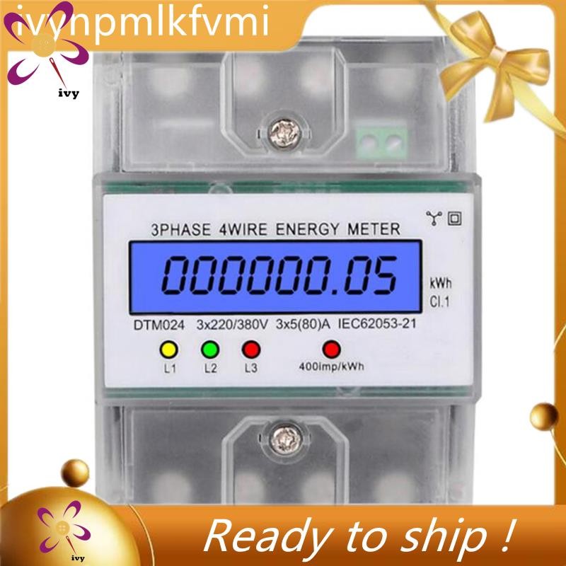 [Ivym] 3 Phase 4 Wire Energy Meter 220/380V 5-80A Energy Consumption ...