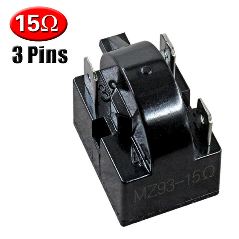 3 Pins 15 Ohms Refrigerator Ptc Starter Relay Black/compressor Relay ...