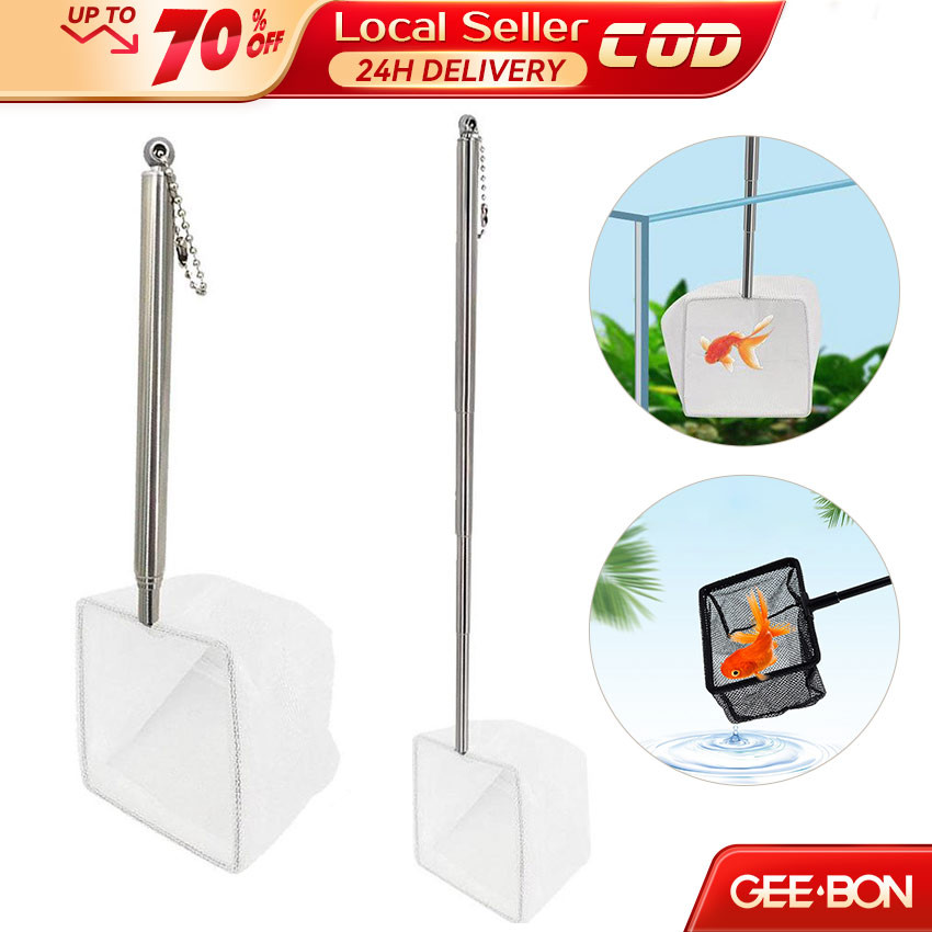 GEEBON Aquarium Fish Shrimp Net Retractable Stainless Steel Fish Tank ...