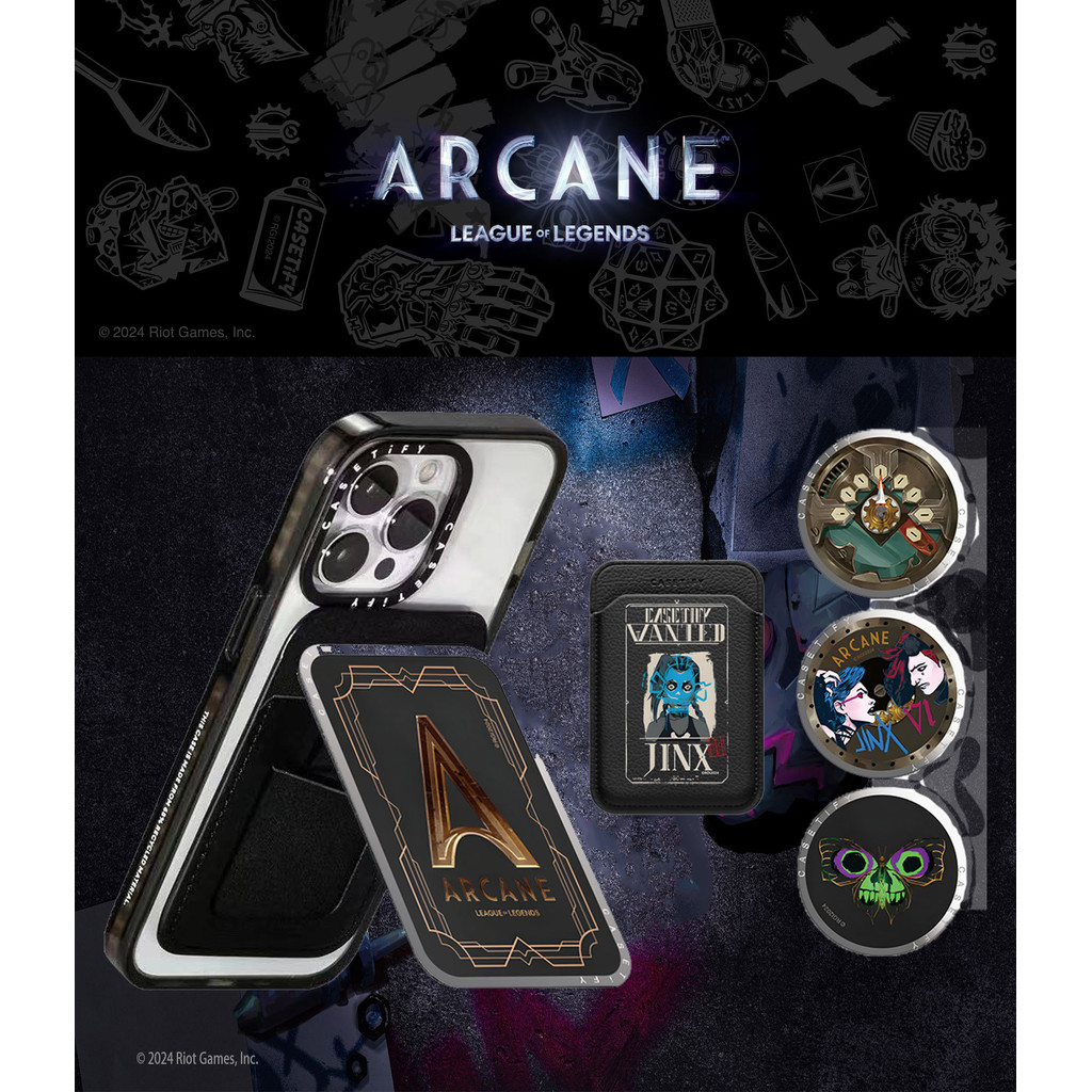 ARCANE LEAGUE OF LEGENDS Snappy Cardholder Grip Stand Leather Wallet ...