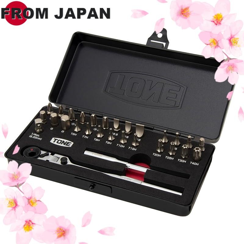 TONE Bit Ratchet Set BRFS27 6.35mm(1/4") Black 27 Pieces | Shopee ...