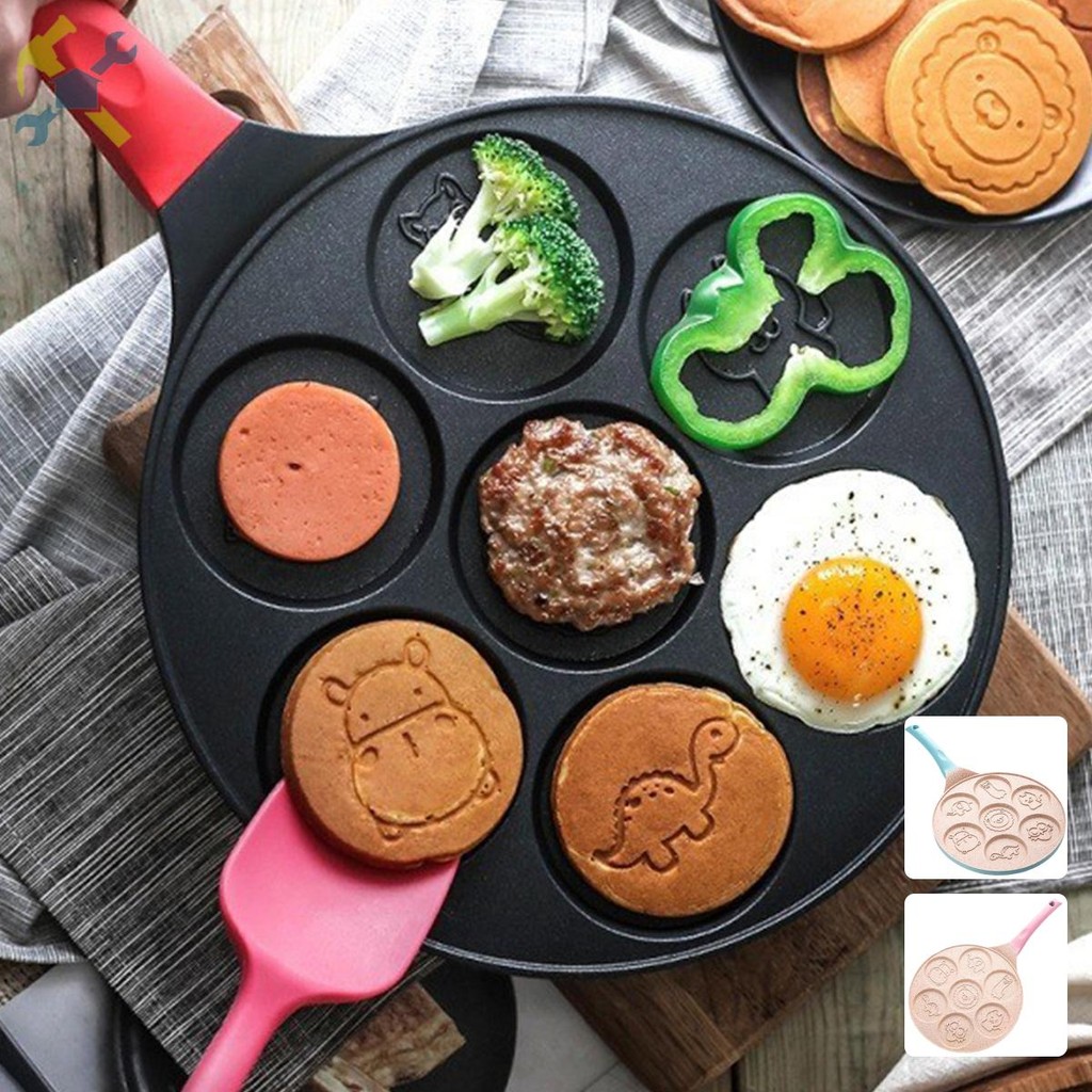 Pancake Pan with Handle 7 Animal Molds Pancake Maker Pan for Kids Non ...