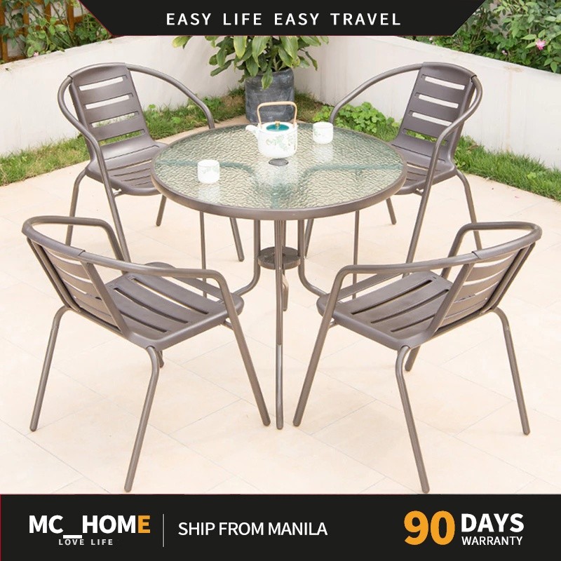 MC Outdoor garden tea table and chairs balcony small table table and ...