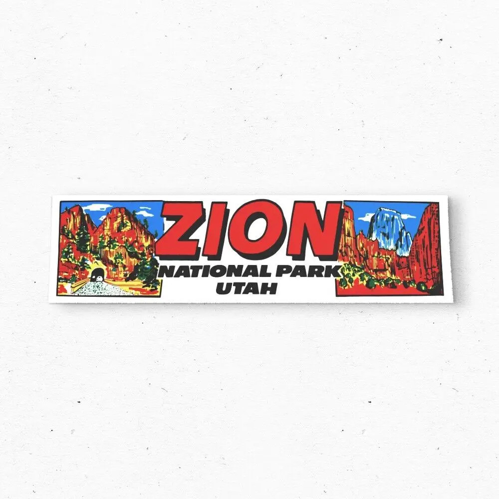 Zion National Park UTAH Bumper Sticker - Tourism USA Vintage Style ...