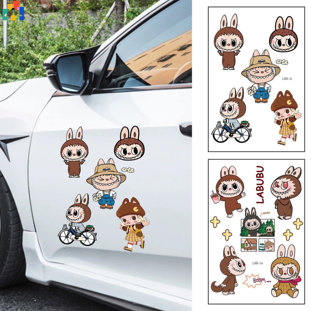 Cartoon Labubu Monster Waterproof Car Styling Stickers Cute Small Sheep ...