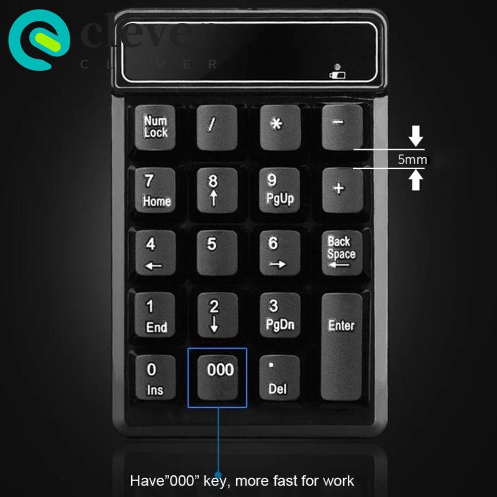CLEVER Wireless Wired Keyboard, 2.4GHz Floating Key USB Numeric Keypad ...