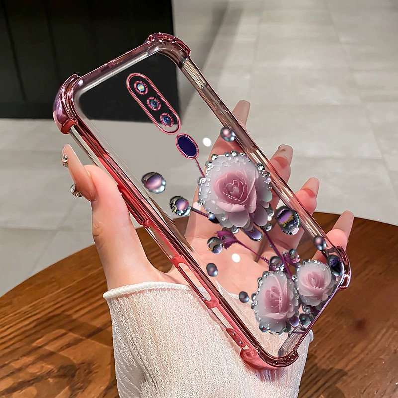 Case for OPPO F11 PRO phone case pink flower bud four corner silicone ...