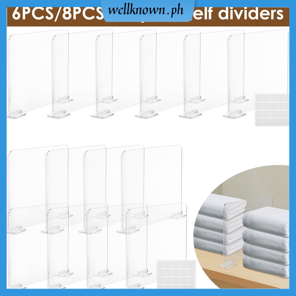 Closet Shelf Separator Plastic Closet Shelf Divider Easy to Install ...