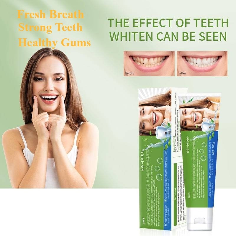 Deep Whitening Toothpaste - Natural Formula for Fresh Breath, Strong ...